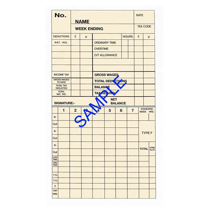 Type F Clock Card | Zenith Workforce Solutions